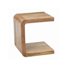 FineBuy Beistelltisch in Braun / Akazie / 45x45x45 | Gr.: onesize