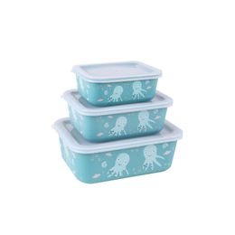 AWAVE Aufbewahrungsbox rPET 400/730/1.300 ml Set 3-teilig in T&uuml;rkis | Gr.: onesize