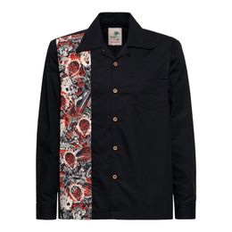 King Kerosin Button Up Shirt 'Rockabilly' male size XL Black