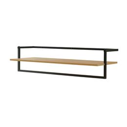 [en.casa] Wandgarderobe, Schwarz, Eiche, Metall, 30x20x80 cm, Garderobe, Garderobenleisten & Garderobenhaken