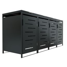 Juskys M&uuml;lltonnenbox, Anthrazit, Metall, 272x120x80 cm, Aufbewahrung & Schutzh&uuml;llen