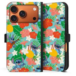 DeinDesign iPhone 17 Pro Handy Klapph&uuml;lle Handyh&uuml;lle aus Kunst Leder schwarz Flip Case Lilo & Stitch Movie Disney Sideflip mit Lasche