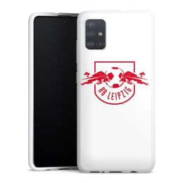 DeinDesign Galaxy A51 Handy Silikon H&uuml;lle Case wei&szlig; Handyh&uuml;lle Official Licensed Product Rb Leipzig Logo Silikon Case