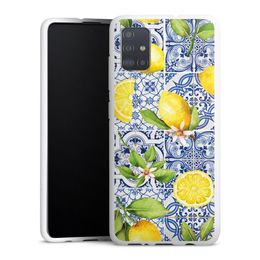 DeinDesign Galaxy A51 Handy Silikon H&uuml;lle Case wei&szlig; Handyh&uuml;lle Muster Greece Lemon Silikon Case