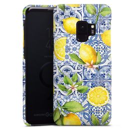 DeinDesign Galaxy S9 Handy Premium Case Smartphone Handyh&uuml;lle Schutzh&uuml;lle matt Muster Greece Lemon Premium Case
