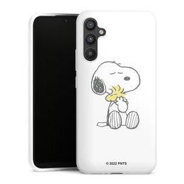 DeinDesign Galaxy A34 5G Handy Silikon H&uuml;lle Case wei&szlig; Handyh&uuml;lle Snoopy Love Peanuts Silikon Case