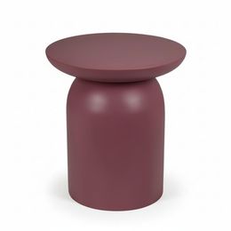 Mid.you Beistelltisch, Bordeaux, Holz, Mangoholz, Hartholz, rund, rund, 50x55x50 cm, Wohnzimmer, Wohnzimmertische, Beistelltische