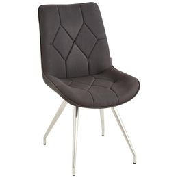 Novel Stuhl, Schwarz, Edelstahl, Metall, Textil, Rundrohr, 51x89x66 cm, Esszimmer, St&uuml;hle, Esszimmerst&uuml;hle, Vierfu&szlig;st&uuml;hle