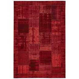 Novel Flachwebeteppich, Dunkelrot, Textil, Patchwork, rechteckig, 130x190 cm, in verschiedenen Gr&ouml;&szlig;en erh&auml;ltlich, Teppiche & B&ouml;den, Teppiche, Webteppiche