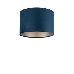 Leuchtenschirm Velour, Dunkelblau, Metall, Textil, zylindrisch, E27, 24 cm, Lampen & Leuchten, Innenbeleuchtung, Lampenschirme