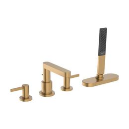 Hansgrohe Finoris Fertigmontageset 76444140 4-Loch-Wannenrandarmatur, mit sBox, brushed bronze