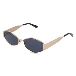 Marc Jacobs 496/SHINY | Damen-Sonnenbrille | Fassung: Vollrand, Geometrisch, Metall, Gold Schwarz | Glasfarbe: Grau