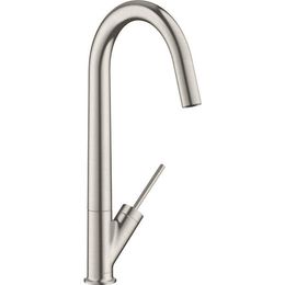 Hansgrohe Sp&uuml;ltisch Armatur Axor Starck 10822800 schwenkbarer Auslauf 360 Grad, edelstahl optik