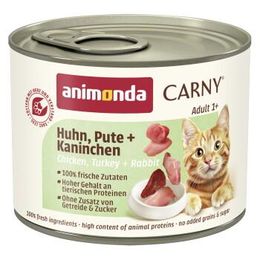 animonda Carny Nassfutter Katze Adult Huhn, Pute und Kaninchen 24x200 g