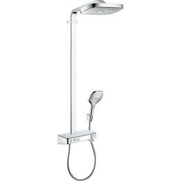 Hansgrohe Raindance Select E 300 3jet Showerpipe 27127400, wei&szlig;/chrom, mit ShowerTablet