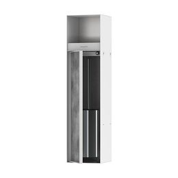 Hansgrohe XtraStoris Rock Einbau-Toilettenb&uuml;rstenhalter 56062700 mit Papierhalter, befliesbarer T&uuml;r, mattwei&szlig;