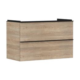 Hansgrohe Xelu Q Waschtischunterschrank 54033670 980x605x475mm, 2 Schubladen, Eiche Natur, mattschwarz