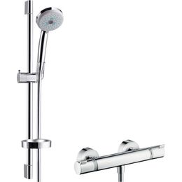 Hansgrohe Brause Set Croma 100 Multi 27085000 chrom, mit 90 cm Stange Unica C