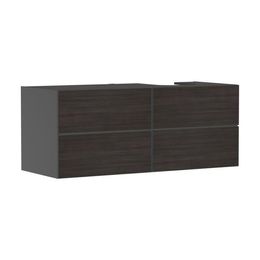 Hansgrohe Xevolos E Waschtischunterschrank 54241730 1370x555x550mm, 4 Schubladen, rechts, schiefergrau matt, Eiche dunkel