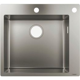 Hansgrohe S712-F450 Einbausp&uuml;le 43305800 edelstahl, 1 Hauptbecken, Hahnloch/Loch vorgebohrt