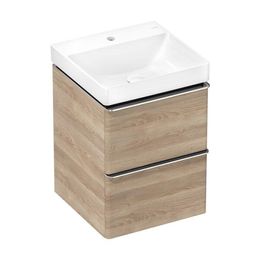 Hansgrohe Xelu Q Waschtischunterschrank 54021000 480x605x475mm, f&uuml;r Handwaschbecken, 2 Schubladen, Eiche Natur, chrom