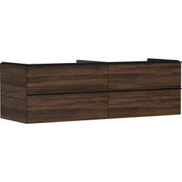 Hansgrohe Xelu Q Waschtischunterschrank 54093670 1560x485x550mm, 4 Schubk&auml;sten, Nussbaum dunkel, mattschwarz