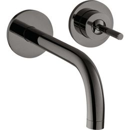Hansgrohe Axor Uno Fertigmontageset 38116330 Unterputz-Waschtischarmatur, Pin-Griff, Rosetten, Ausladung 225 mm, polished black chrome