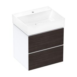Hansgrohe Xevolos E Waschtischunterschrank 54175730 580x555x475mm, 2 Schubladen, mattwei&szlig;, Eiche dunkel