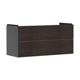 Hansgrohe Xevolos E Waschtischunterschrank 54186730 1180x555x475mm, 2 Schubladen, schiefergrau matt, Eiche dunkel