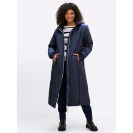 sheego Gro&szlig;e Gr&ouml;&szlig;en Steppmantel mit V- und L&auml;ngssteppung, tiefblau-rauchblau, Gr&ouml;&szlig;e 50 - Damen