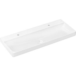 Hansgrohe Xelu Q Waschtisch 60322450 1200x480mm, mit 2 Hahnl&ouml;chern, ohne &Uuml;berlauf, wei&szlig;