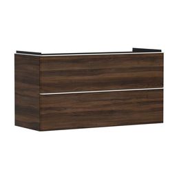 Hansgrohe Xelu Q Waschtischunterschrank 54038700 1180x605x475mm, 2 Schubladen, Nussbaum dunkel, mattwei&szlig;