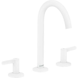 Hansgrohe Axor One 3-Loch-Waschtisch-Armatur 48050700 Ausladung 140mm, mit Push-Open-Ablaufgarnitur, mattwei&szlig;