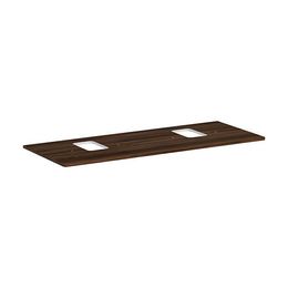 Hansgrohe Xelu Q Konsole 54125630 1360 x 550 mm, 2 Ausschnitte, Aufsatzwaschtisch mit Hahnloch, Nussbaum dunkel