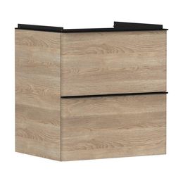 Hansgrohe Xelu Q Waschtischunterschrank 54025670 580x605x475mm, 2 Schubladen, Eiche Natur, mattschwarz