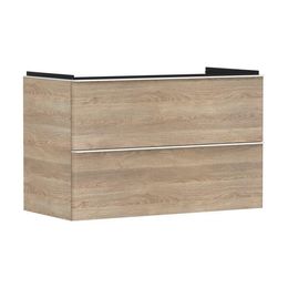 Hansgrohe Xelu Q Waschtischunterschrank 54033700 980x605x475mm, 2 Schubladen, Eiche Natur, mattwei&szlig;