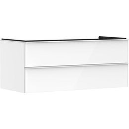 Hansgrohe Xelu Q Waschtischunterschrank 54082700 1180x485x550mm, 2 Schubk&auml;sten, wei&szlig; hochglanz, mattwei&szlig;