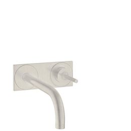 Hansgrohe Axor Uno Fertigmontageset 38115800 Unterputz-Waschtischarmatur, Pin-Griff, Platte, Ausladung 225 mm, Edelstahl-Optik