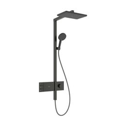 Hansgrohe Raindance Alive Q Duschsystem 24591340 Aufputz, EcoSmart mit ShowerSelect Comfort, 7,6 l/min, Kopfbrause 210/340 2jet, brushed black chrome