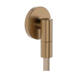 Hansgrohe FixFit Fine S Wandanschluss 28882140 mit R&uuml;ckflussverhinderer, S, rund, brushed bronze