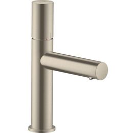 Hansgrohe Axor Uno Waschtischarmatur 45002800 Ausladung 123mm, mit Zerogriff, unverschlie&szlig;bare Ablaufgarnitur, Edelstahl-Optik