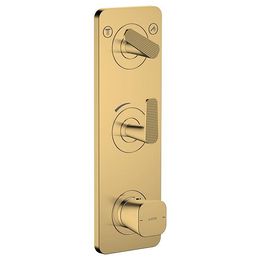 Hansgrohe Axor Citterio C Thermostatmodul 49701990 cubic cut, polished gold optic, Unterputz, mit Platte