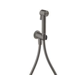 Hansgrohe AXOR Bidette Showers Bidette Duschkopf 29240340 1 Strahlart rund f&uuml;r Kaltwasser mit Duschkopfhalterung und Duschschlauch 1,25 m, Brushed Black Chrome