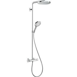 Hansgrohe Raindance S Duschsystem 28825000 1 Strahlart PowderRain wassersparend+ mit Thermostat, EcoSmart+, 6 l/min, chrom
