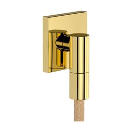 Hansgrohe FixFit Fine E Wandanschluss 28883990 mit R&uuml;ckflussverhinderer, E, eckig, polished gold optic