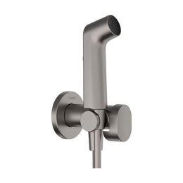Hansgrohe Bidette Handbrause 1jet 29232340 EcoSmart, mit Duschkopfhalterung und Duschschlauch 125 cm, Brushed Black Chrome
