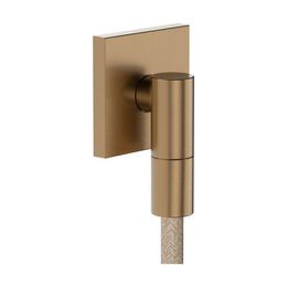 Hansgrohe FixFit Fine E Wandanschluss 28883140 mit R&uuml;ckflussverhinderer, E, eckig, brushed bronze