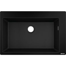 Hansgrohe Einbausp&uuml;le 43313170 770 x 510 mm, 1 Hauptbecken, Hahnloch vordefiniert, graphitschwarz