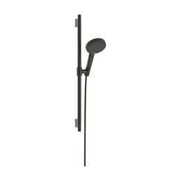Hansgrohe Raindance Alive Select S Duschset 24602340 3 Strahlarten wassersparend mit Duschstange Unica S Puro 65 cm, brushed black chrome