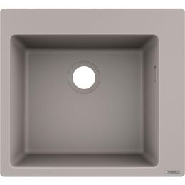 Hansgrohe Einbausp&uuml;le 43312380 560 x 510 mm, 1 Hauptbecken, Hahnloch vordefiniert, betongrau